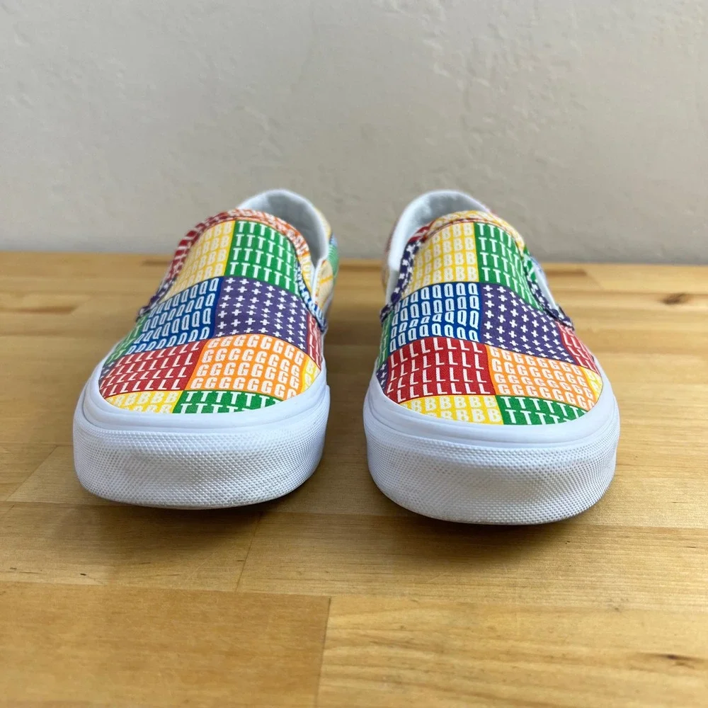 Vans | Shoes | Vans Classic Slipon Pride Rainbow Patchwork Lgbtq ...